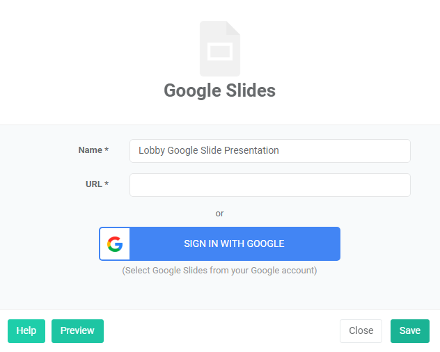 Google slides sign in store