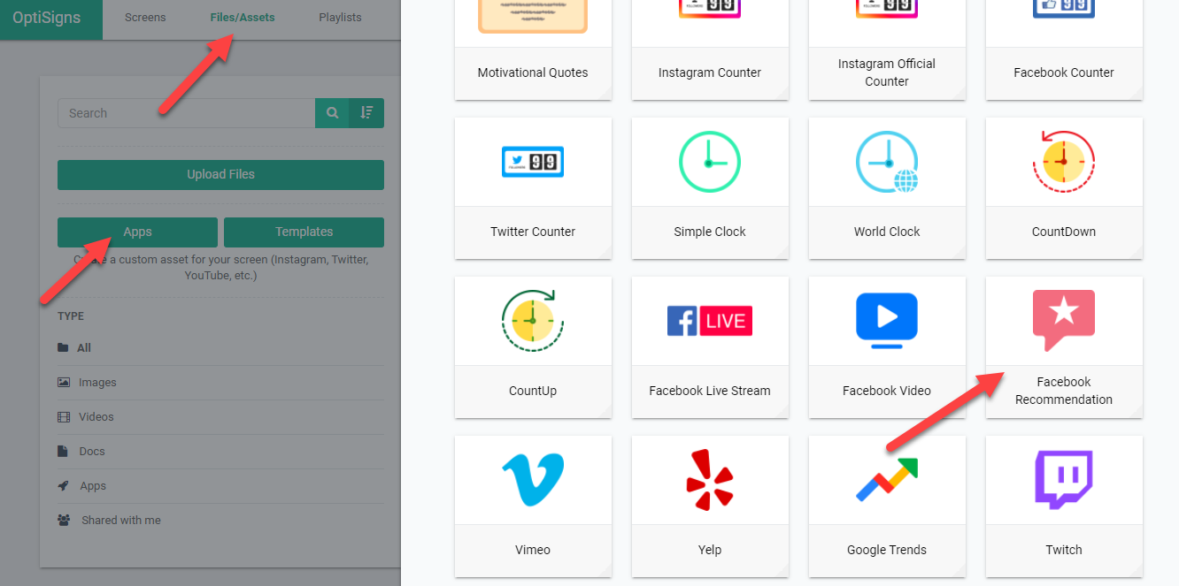 How to use Facebook Recommendations App – OptiSigns