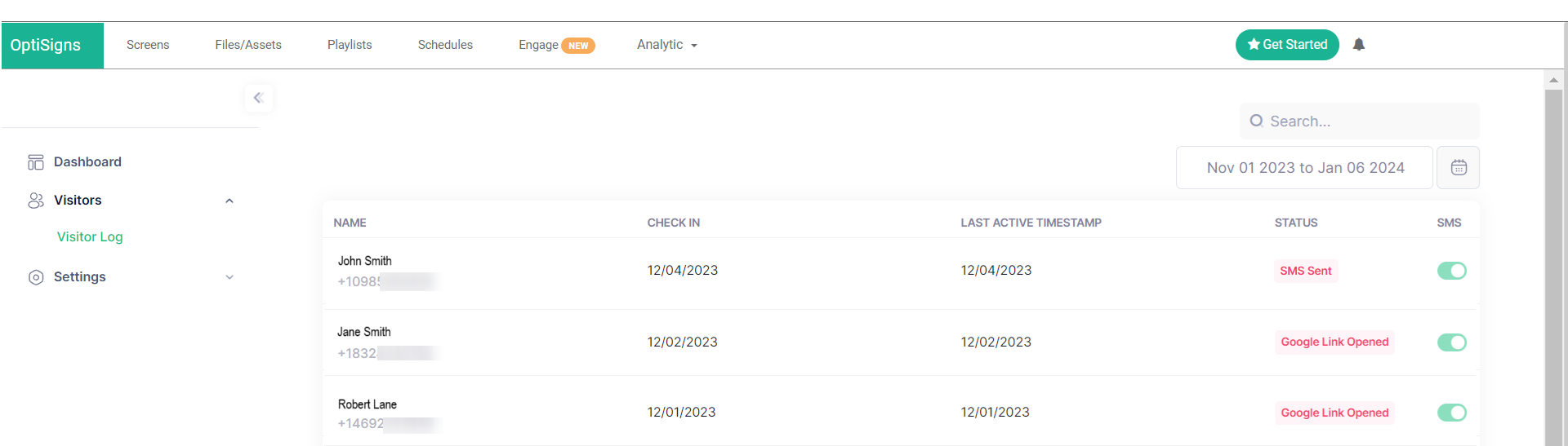 How to use Check-in app with SMS follow up – OptiSigns