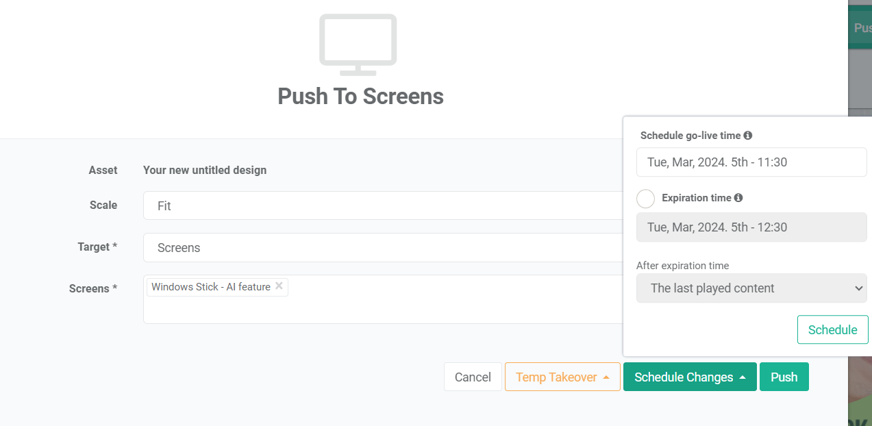Push Contents to your Screens – OptiSigns