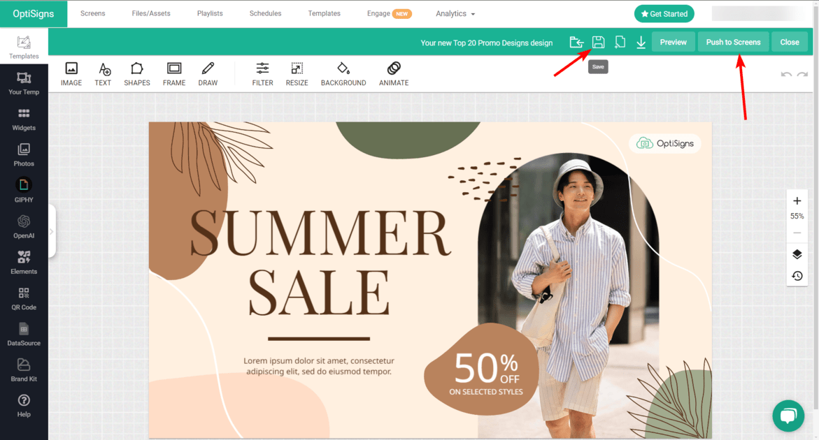 Navigating Through OptiSigns' Template Library – OptiSigns