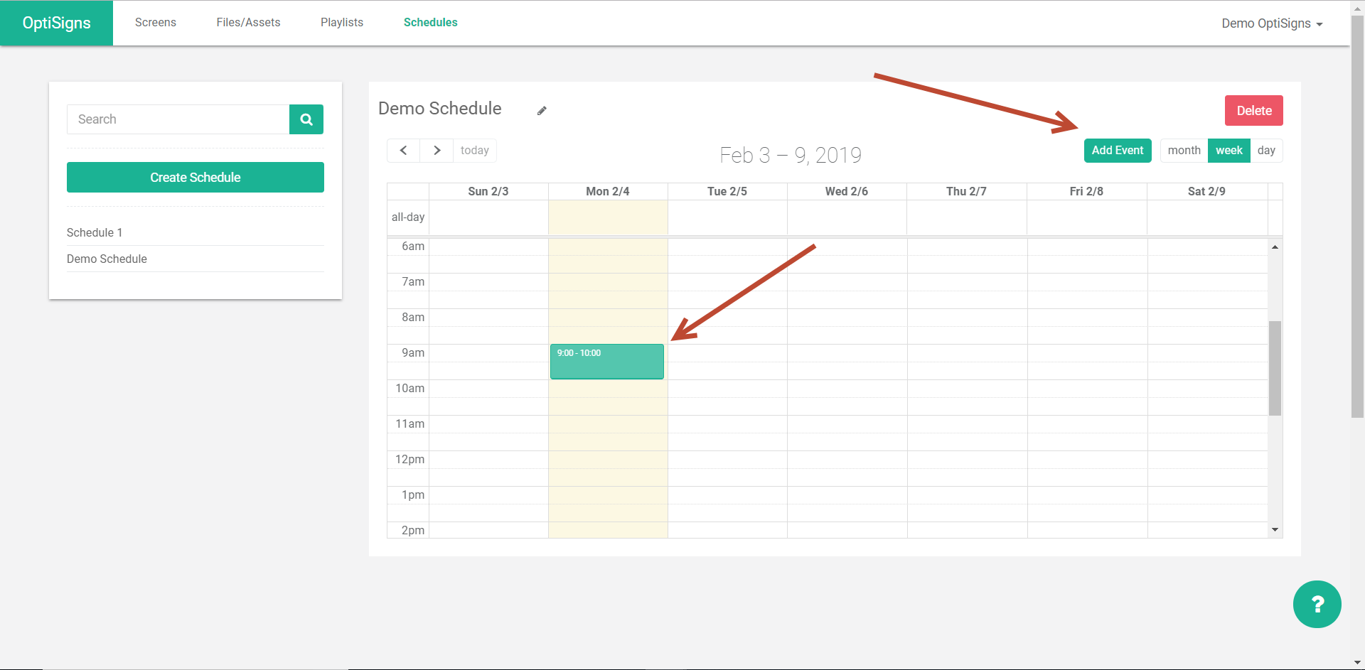 Create and using Schedules with OptiSigns – OptiSigns