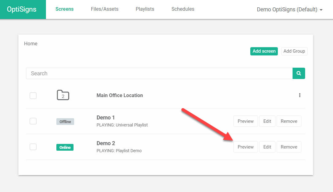How to Preview a screen – OptiSigns