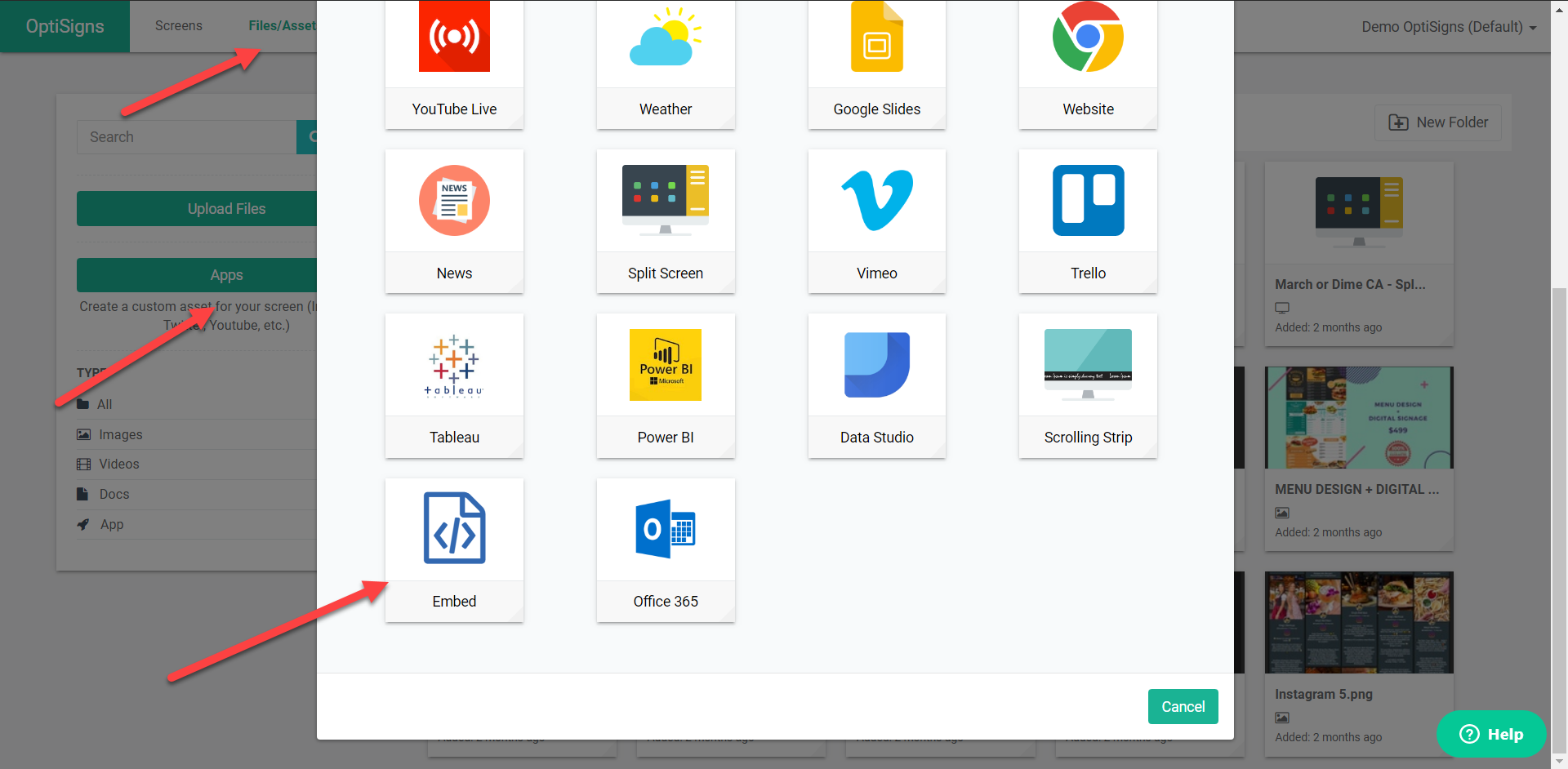 How to use Embed App – OptiSigns