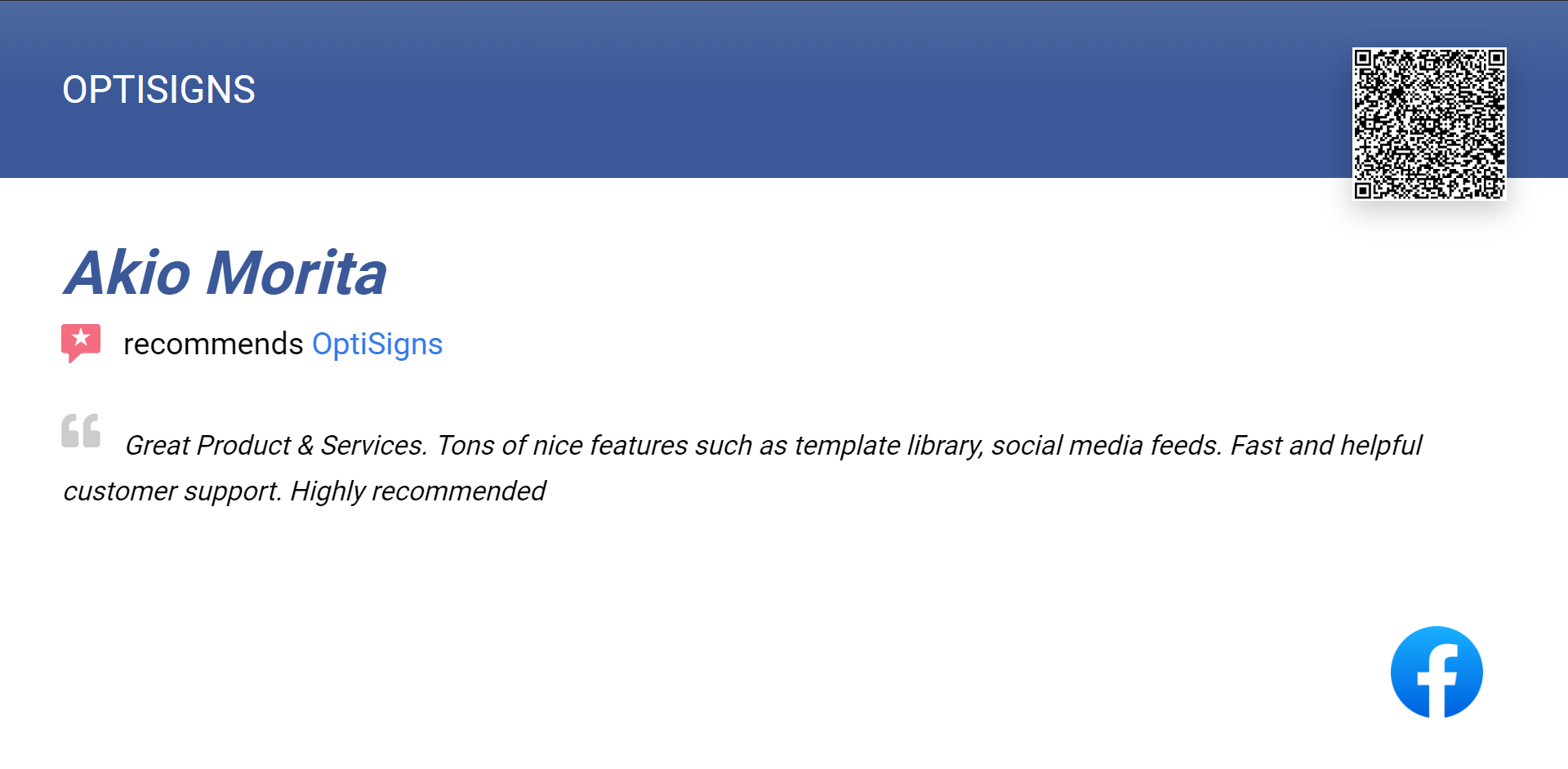 How to use Facebook Recommendations App – OptiSigns