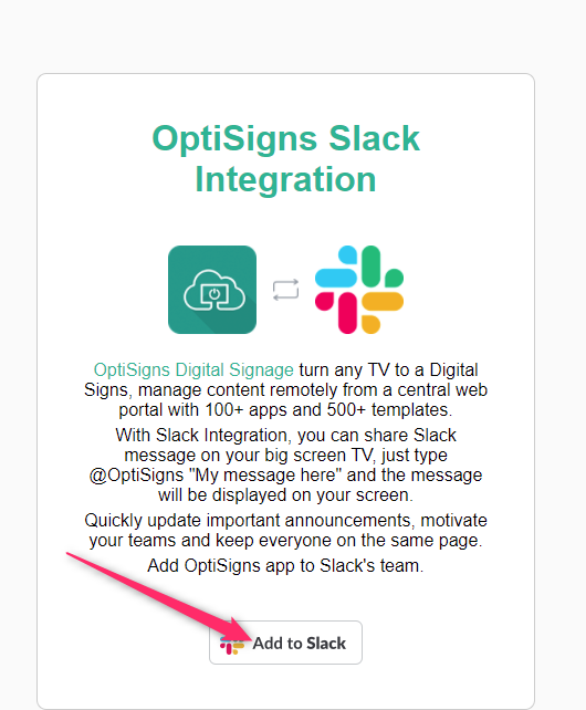 How to use Slack App – OptiSigns