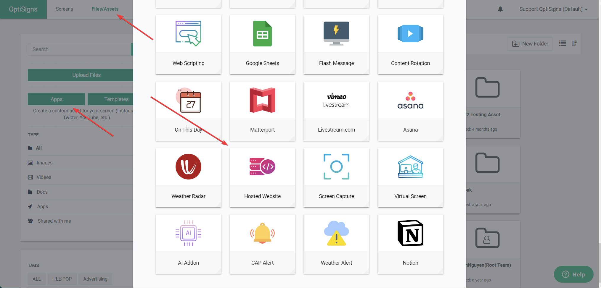 Host Your Htmljs Or Create Your Own Web App With Hosted Website Optisigns
